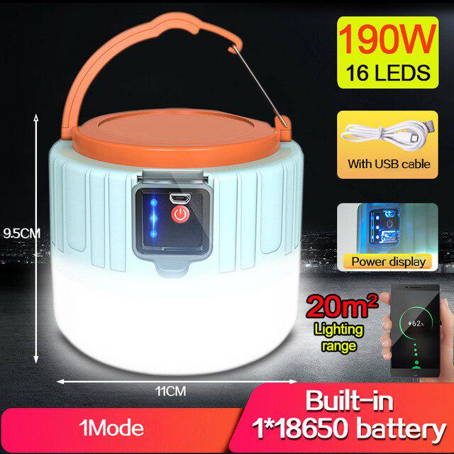 Buy Portable Lanterns 300W USB/Solar Charging Light Night Market Lamp ...