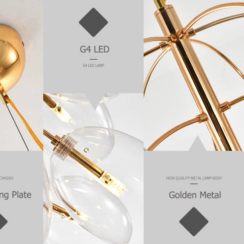 Europe simple grape pendant light LED G4 modern loft hanging lamp with ...