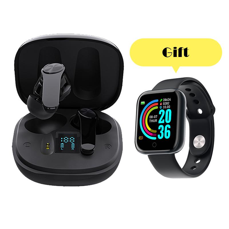 Buy 2 Pack Earphone Bluetooth 5.0 TWS 9D Deep Bass Sports Waterproof ...