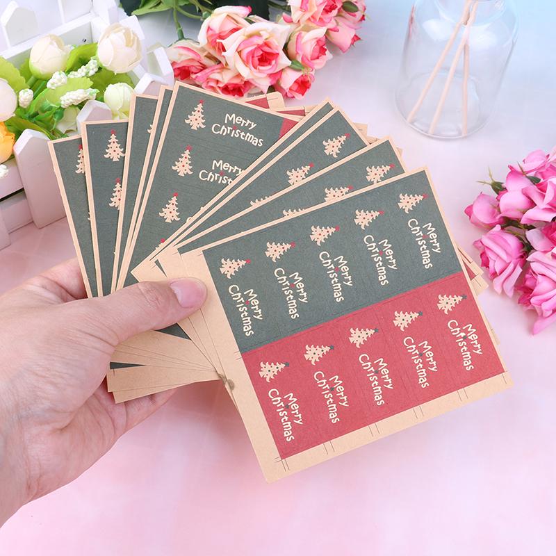 Buy 100Pcs Merry Christmas Package Seal Sticker Christmas Tree Gift ...