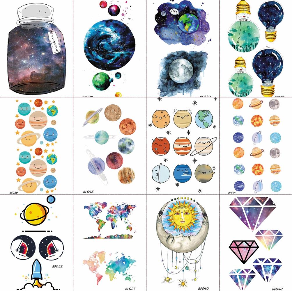 Buy 12 Pieces/Lot Starry Sky Fake Temporary Tattoos Small Star Sticker ...