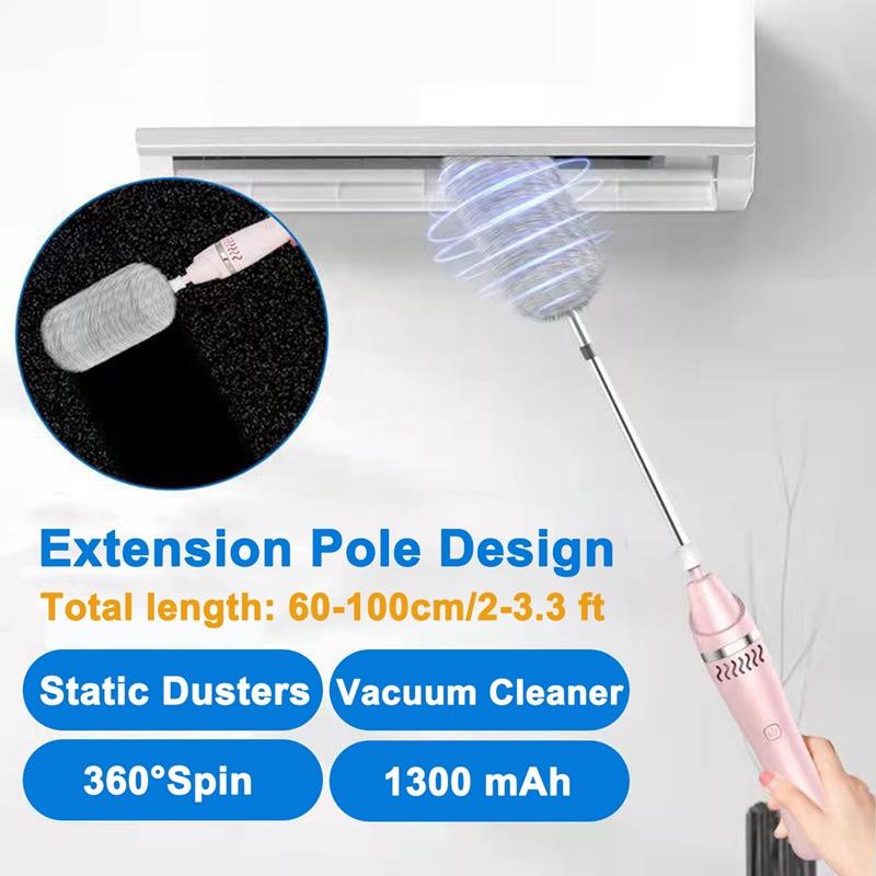 Buy Electric Spin Feather Duster 360 Degree Rotating Static Dusters A ...