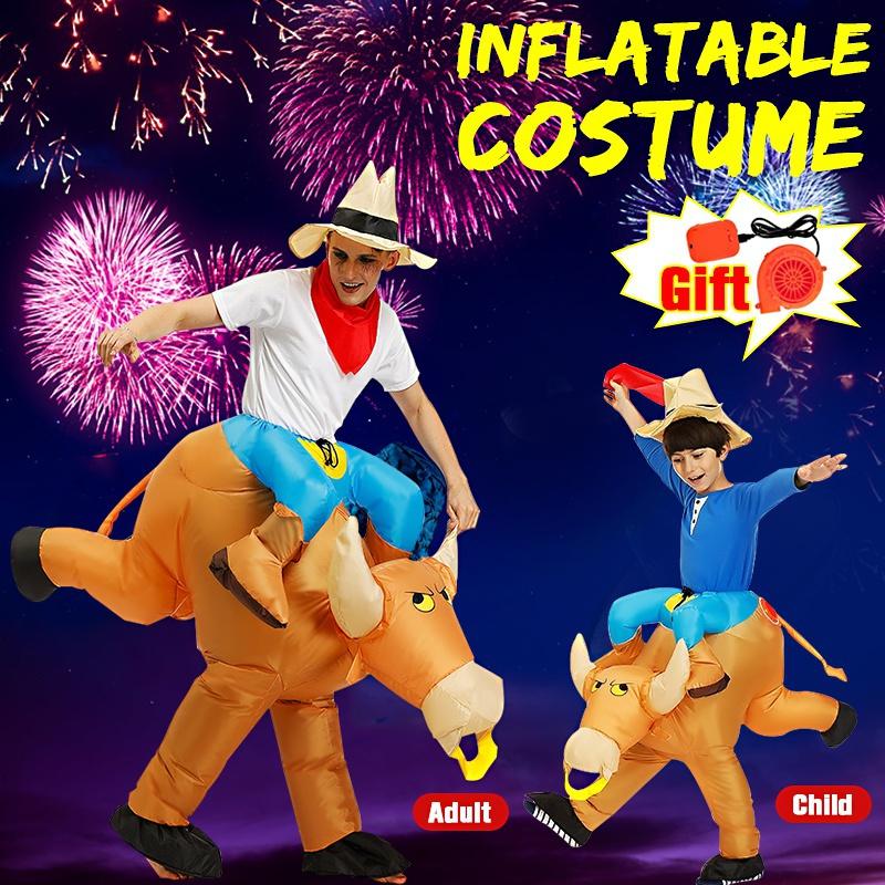 Buy Adult/Child Costume Inflatable Cowboy Suit Halloween Party Dress ...