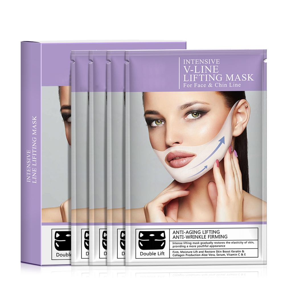 Buy 4pcs/box 4D Double V Face Shape Tension Firming Mask Eliminate ...