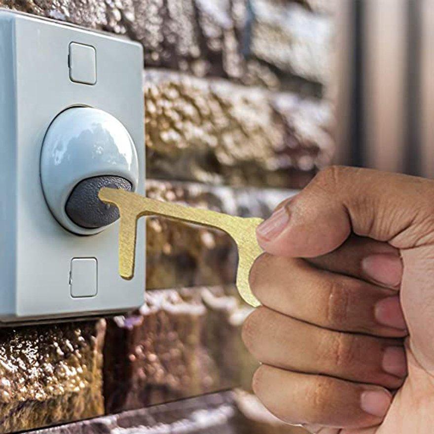 Buy HEI Copper Contactless Door Opener Easy To Carry EDC Key Tool for ...