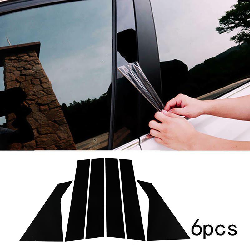 Buy POSSBAY 6pc/set Car Window Center Pillar Sticker Door Trim Pillar ...