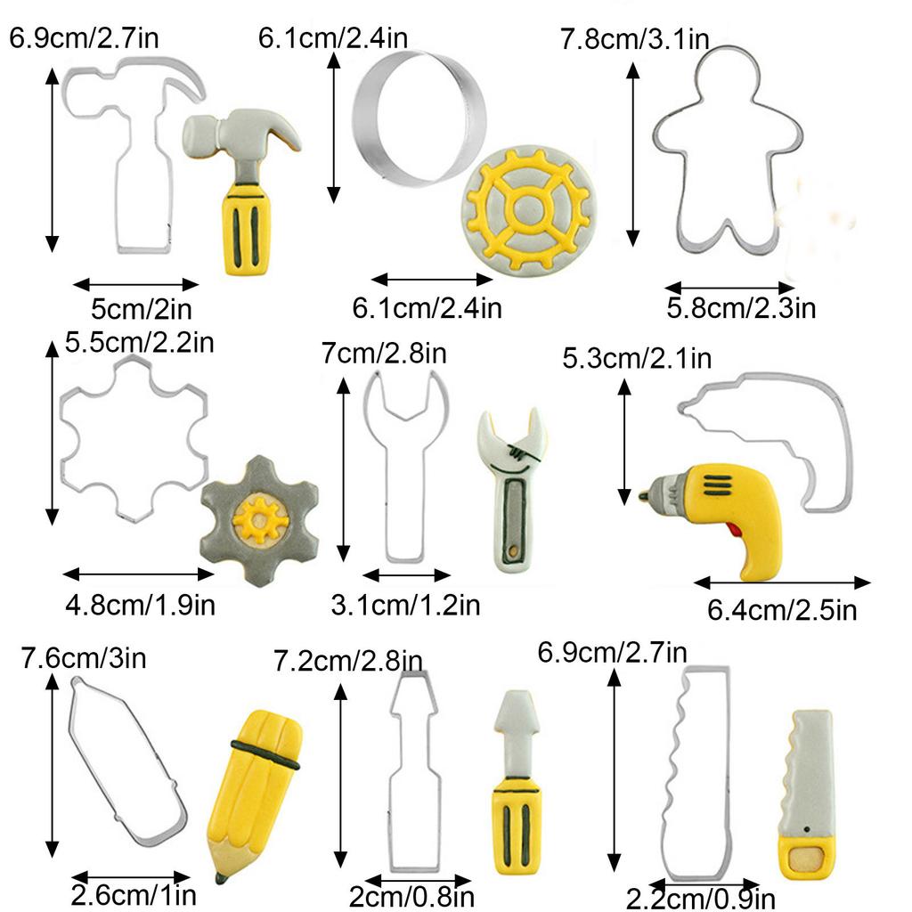 Buy Creative Tool Shape Stainless Steel Diy Mold Baking Mold Kitchen ...