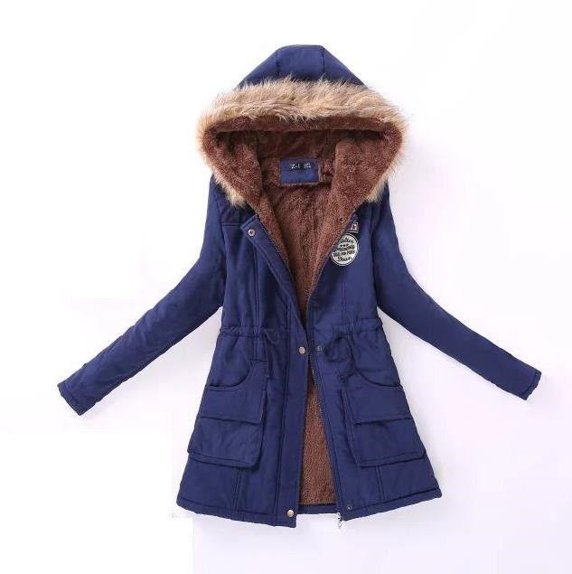 Buy Korean Version of The Thick Coat Large Size Hooded Mid-length ...