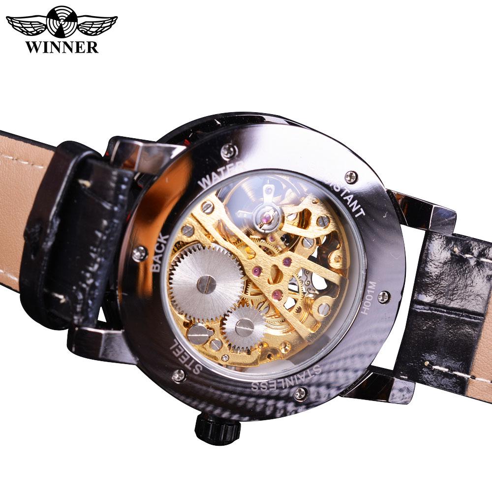 Winner Retro Classic Golden Dial Special Full Black Case Bezel Men ...