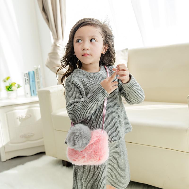 Cheap Baby Girls Furry Bags Warmly Children Cross Body Mini Purse ...