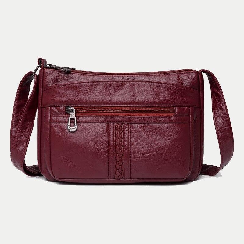 Buy Simple Style Mama Crossbody Bags Soft PU Leather Shoulder Bag Purse ...