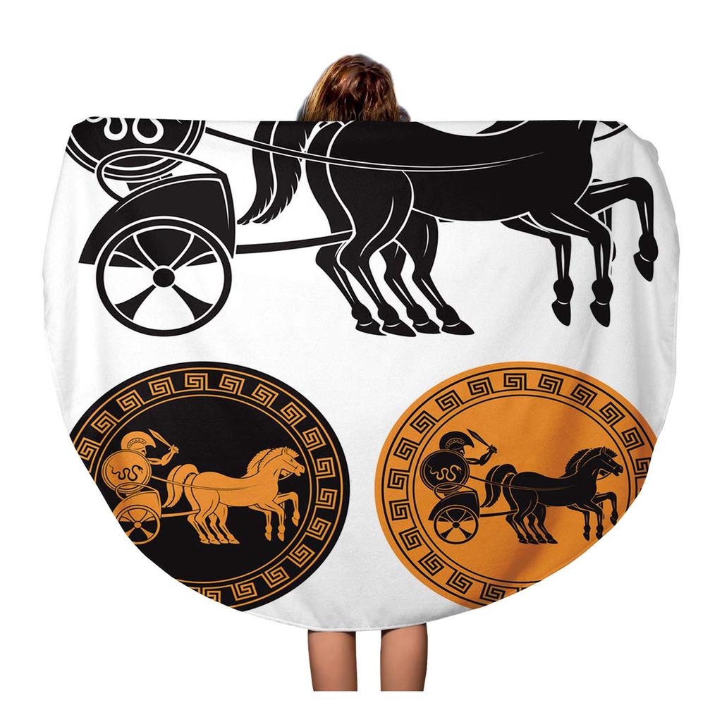 Buy 60inch/150cm Round Beach Towel Blanket Roman The Figure Shows ...