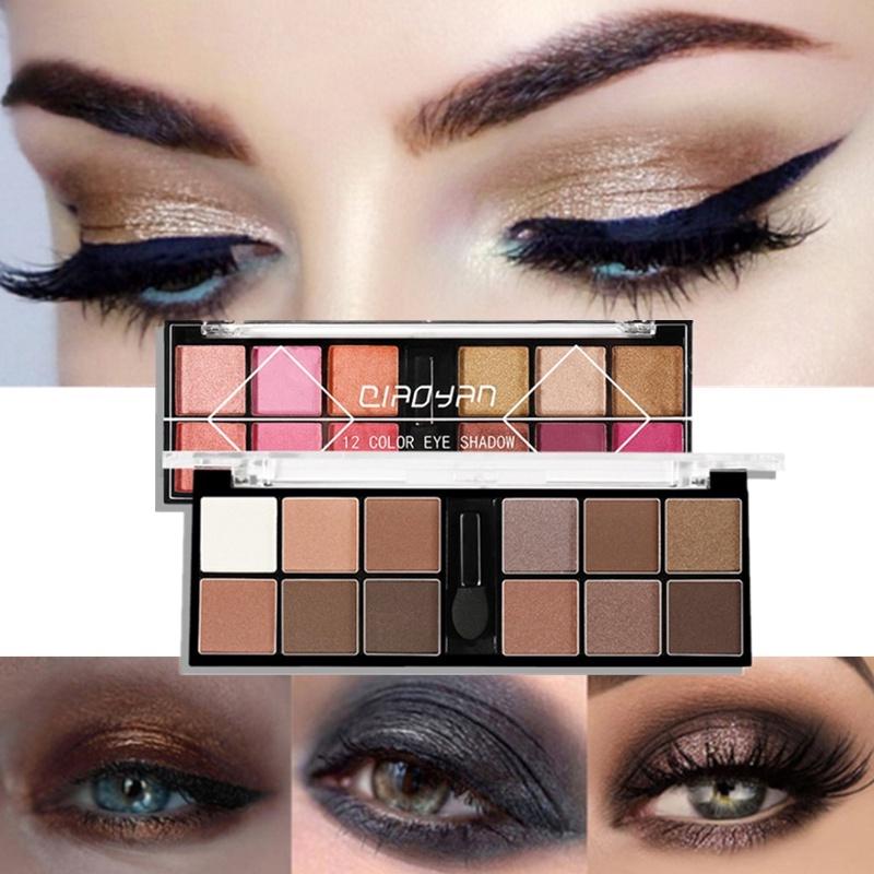 Buy 12 Color Natural Matte Eye Shadow Monochrome Waterproof Eye Shadow ...