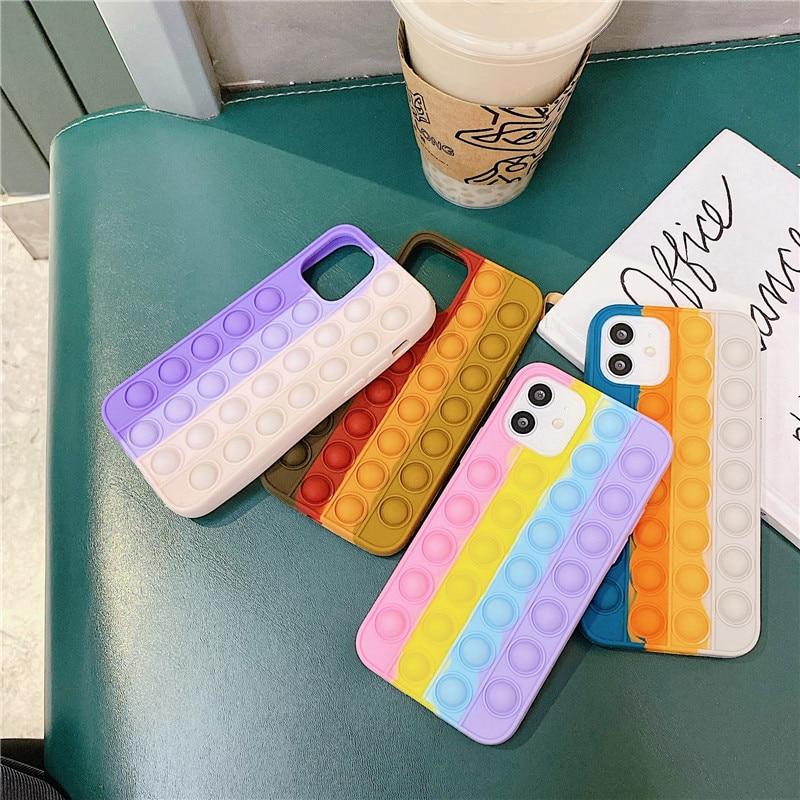 Buy Squeeze Toy Popit Push Bubble Silicone Phone Case Cover for iPhone ...