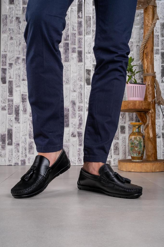 Rova Blue 0664 Black Genuine Leather Men's Casual Shoes uygun fiyatlı ...