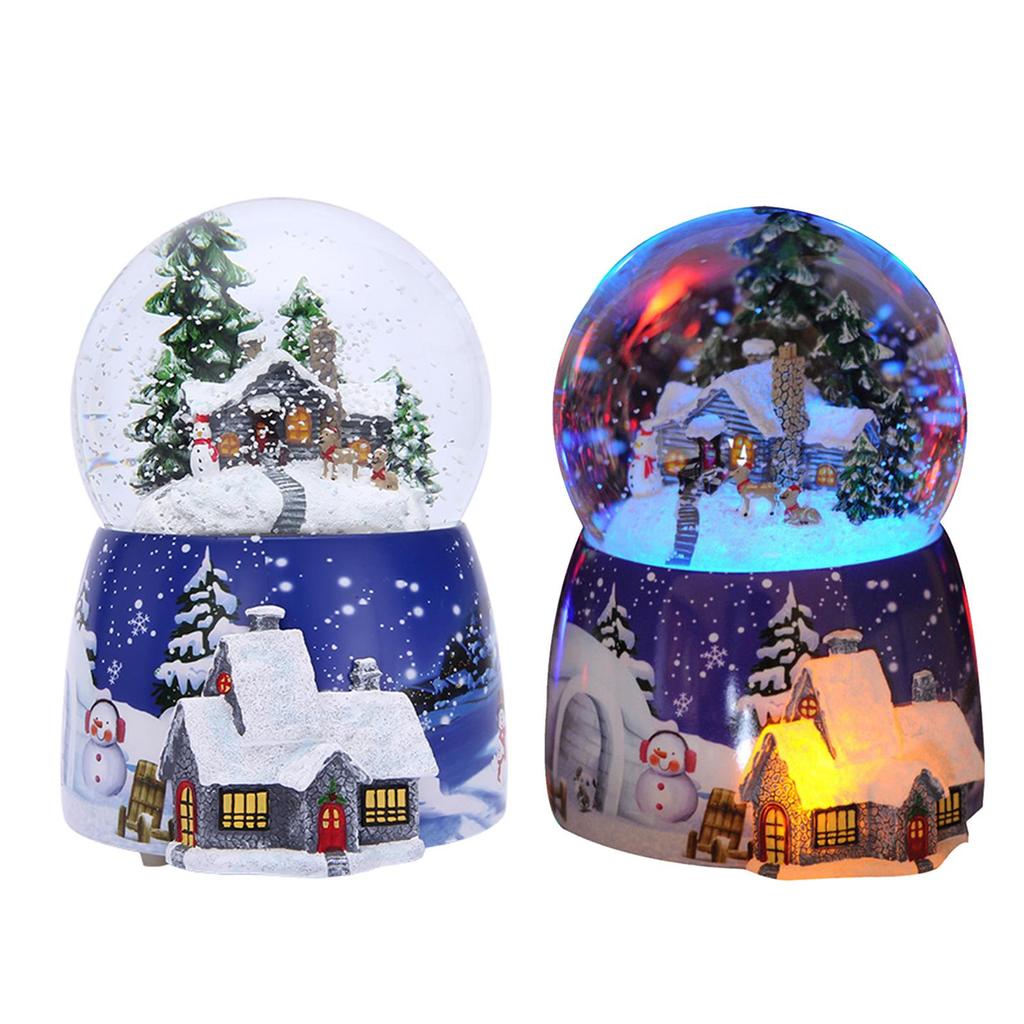 Buy Christmas Crystal Ball Music Box with Light Rotate Birthday Gift at ...