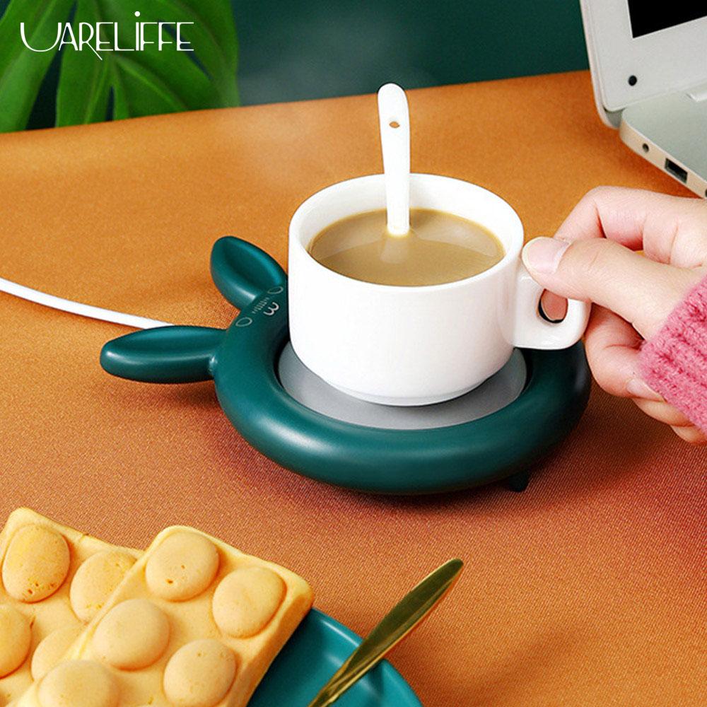 Buy Uareliffe 55℃ Heating Coaster Cute Bunny Shape Constant Temperature ...