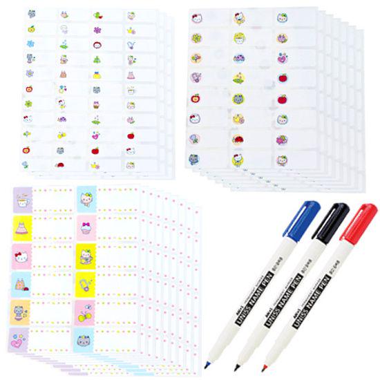 Buy Waterproof Label Name Sticker Flower Small 3p + Medium 7p + Extra ...