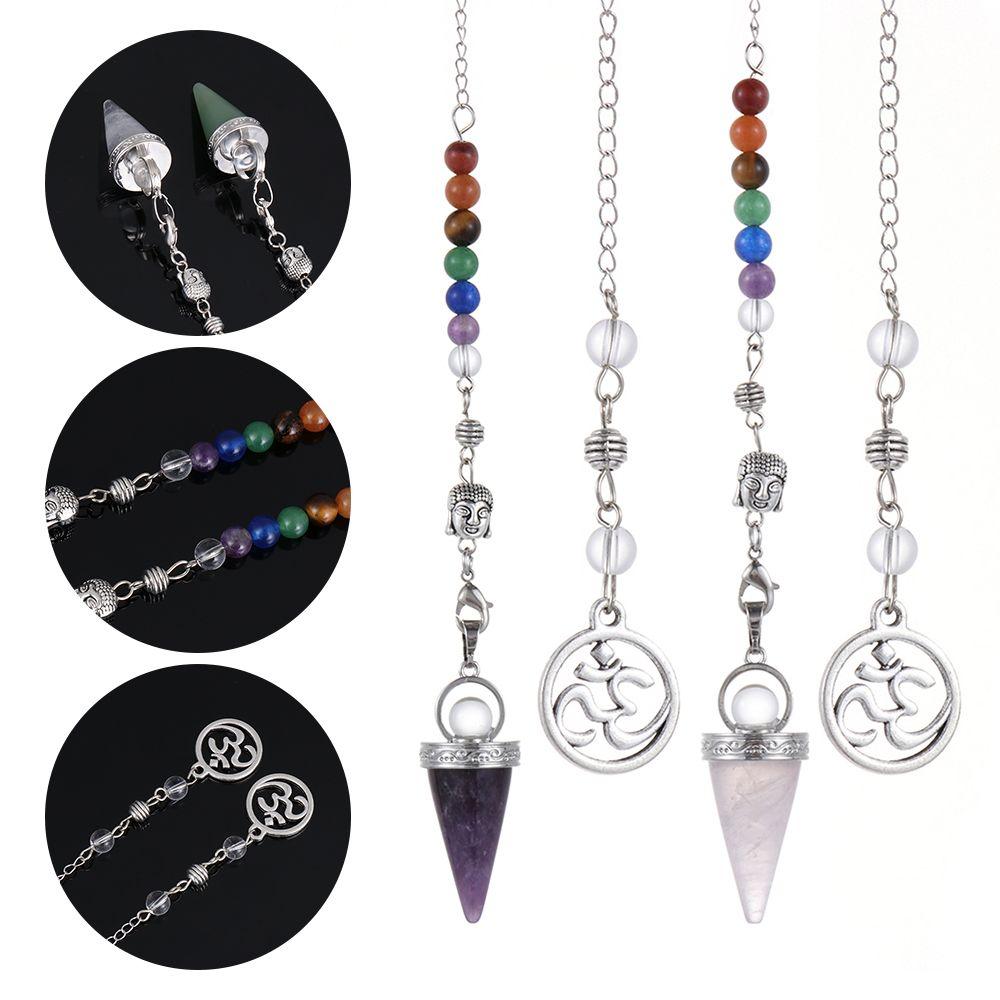 💰Kaufe Geschenk Amethyst Edelstein Stein Rose Quarz Amulett Naturstein Reiki Pendel Anhänger ...
