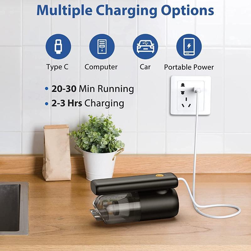 Portable Mini Vacuum Cleaner Cordless Rechargeable Hand Mini Car Vacuum ...