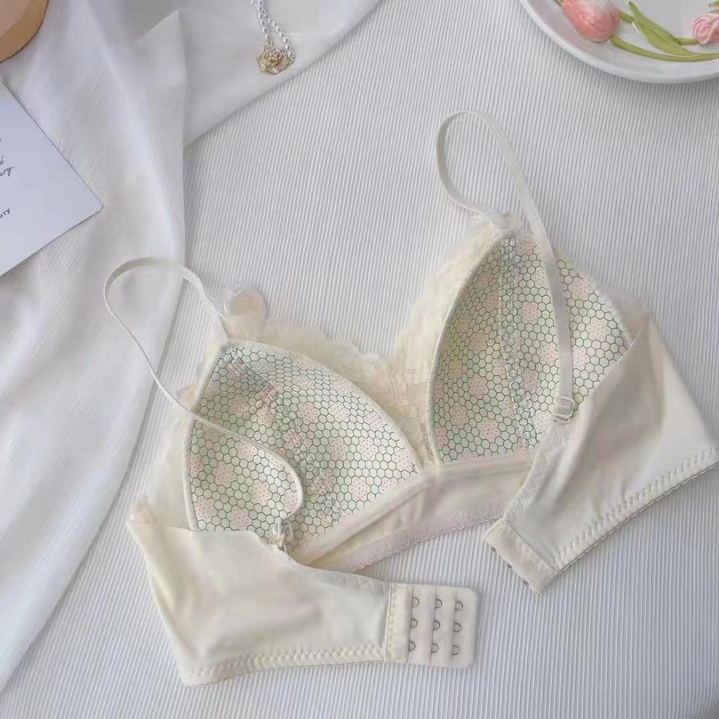 Buy Bra Sexy Lingerie Set No Steel Ring Bra Thin French Small Breast ...