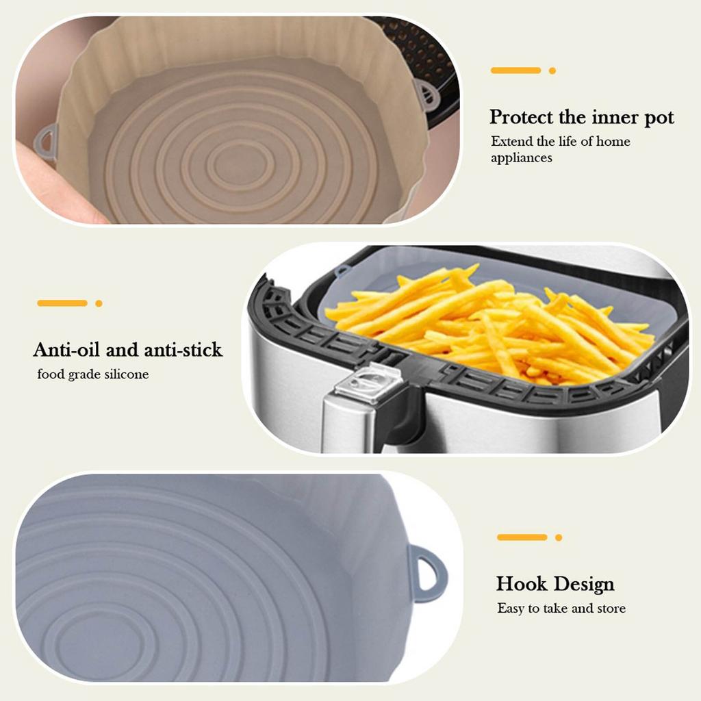 Buy 2PCS Silicone Mold Air Fryer Silicone Basket Silicone Mold Airfryer ...