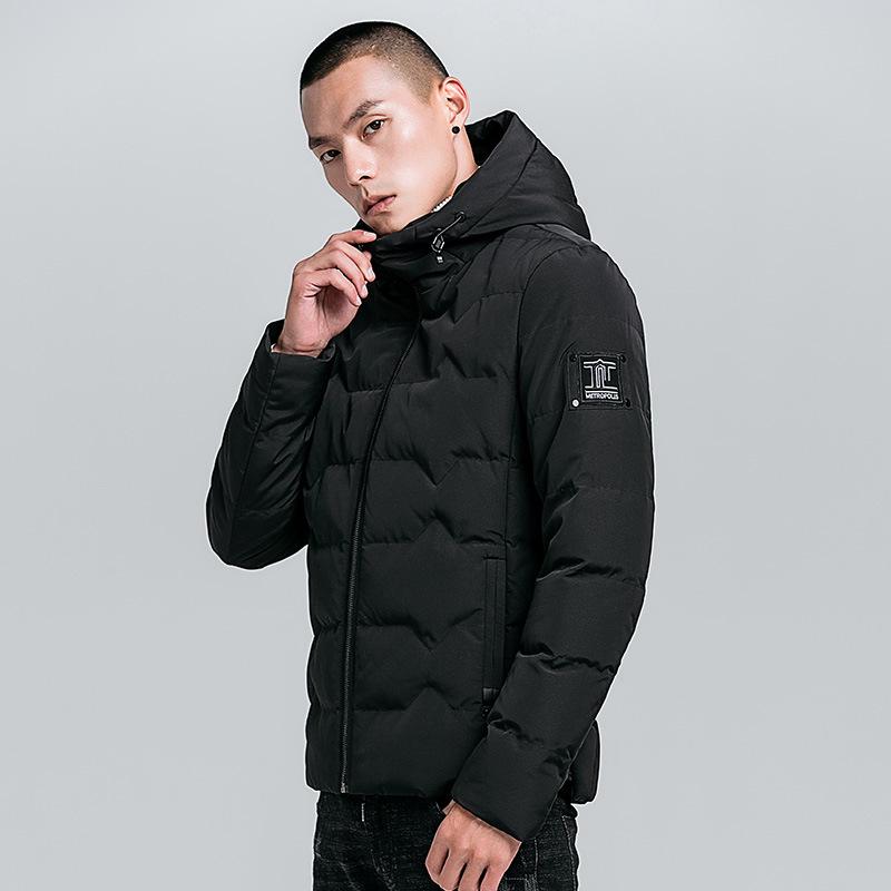 Buy Winter Men's Fashion Hooded Padded Coat Bread Thick Warm Men's ...