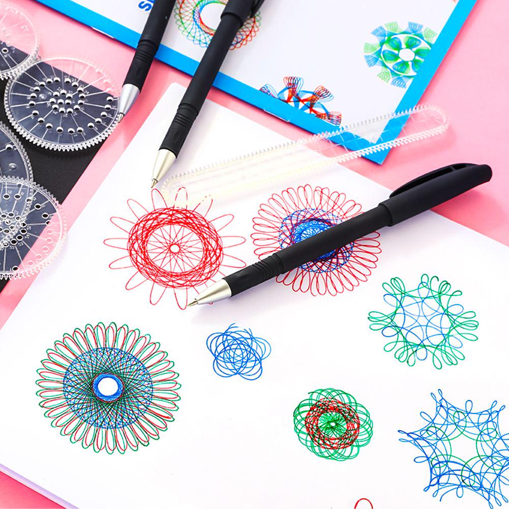 Buy 27pcs Original Spirograph Design Set Tin Draw Drawing Kids Art ...