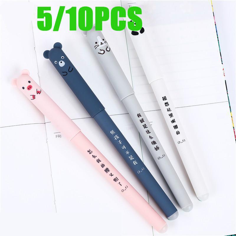 Buy Cartoon Animals Erasable Writting Pen 0.35mm Pig Panda Gel Pens ...