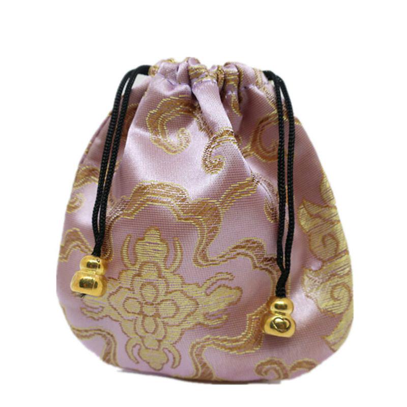 Chinese Silk Brocade Drawstring Jewelry Pouch Bag Value Set uygun ...