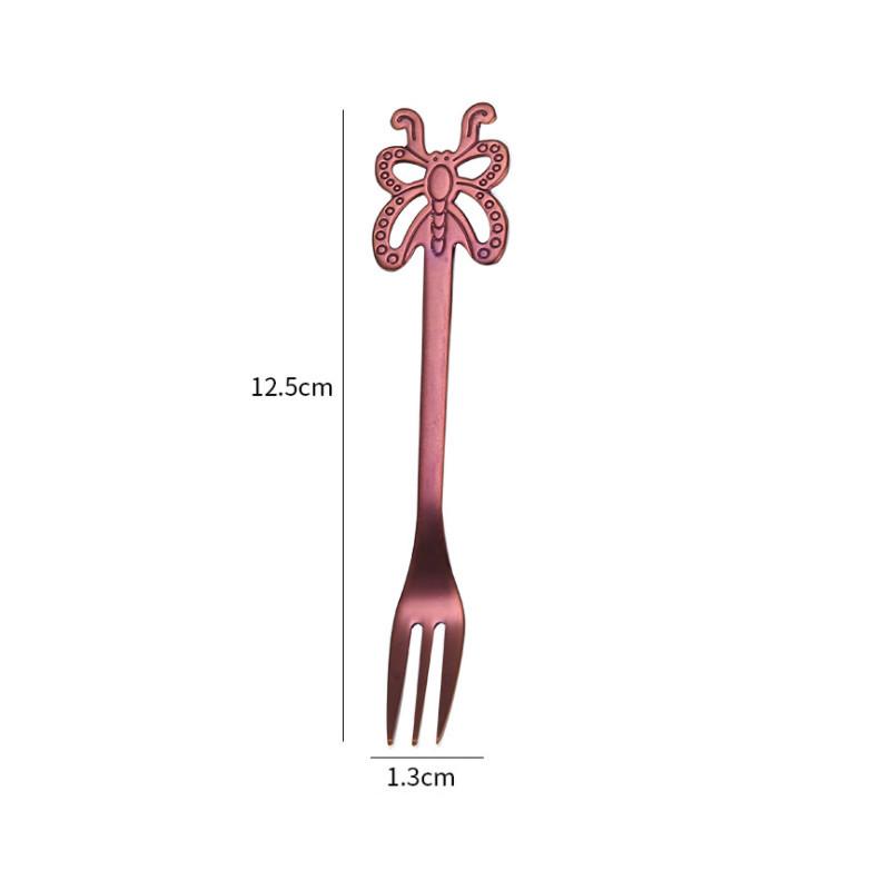Buy [ZW] Stainless Steel Butterfly Fork Coffee Tea Spork Flatware ...