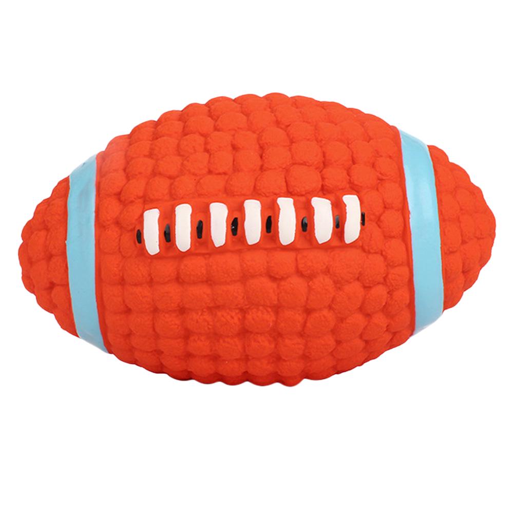 Buy Pet Dog Bite-resistant Teeth Latex Rugby Pet Interactive Toy Ball ...