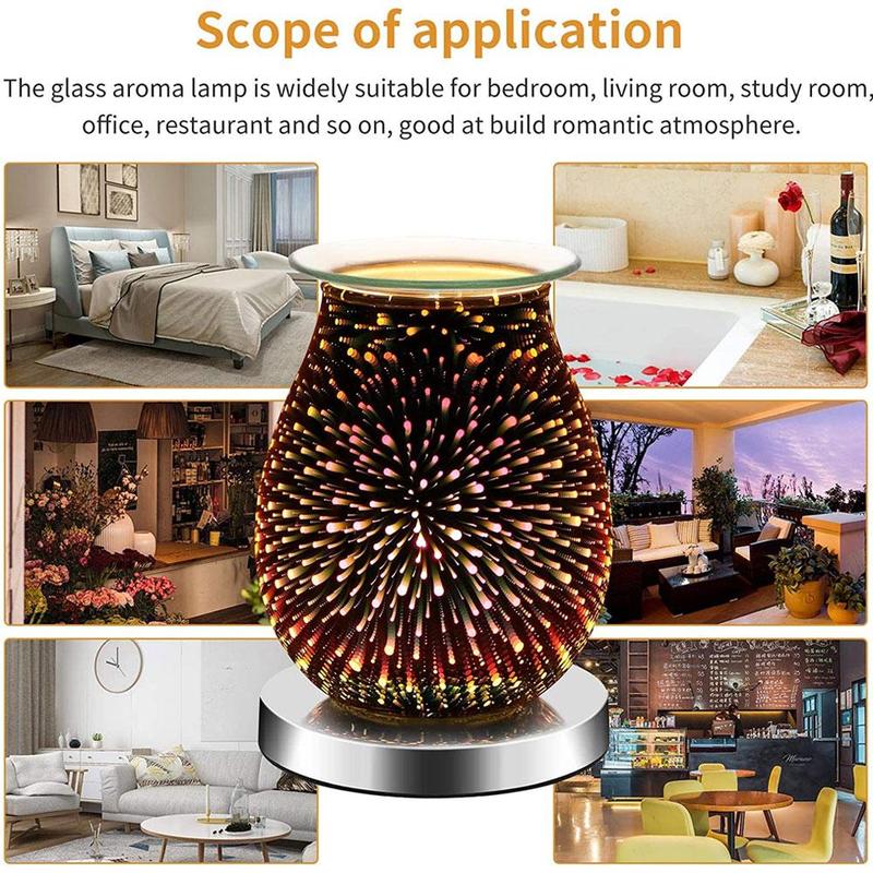 Buy 3D Aroma Lamp Firework Effect Aroma Diffuser Oil Wax Melt Machine ...