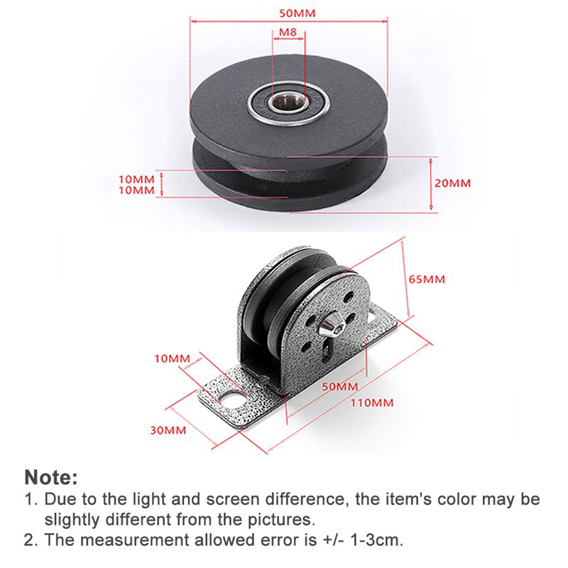 Buy Mute Wheel Deep U-Grooved Wheel Wheel Bearing Wire Rope Pulley Gym ...