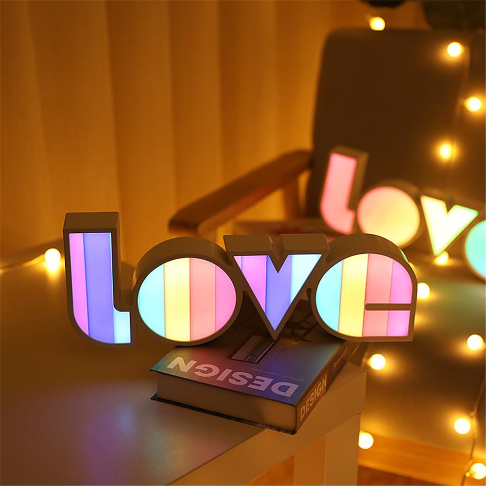 Buy LOVE Letter Modeling LED Night Lights Warmth Room Lamp Neon Light ...