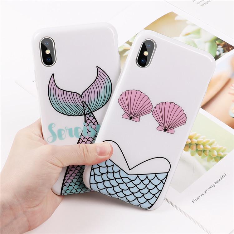 Buy Fashion Shell Mermaid Cases for IPhone X 6 6s Plus 7 7 Plus 8 8 ...