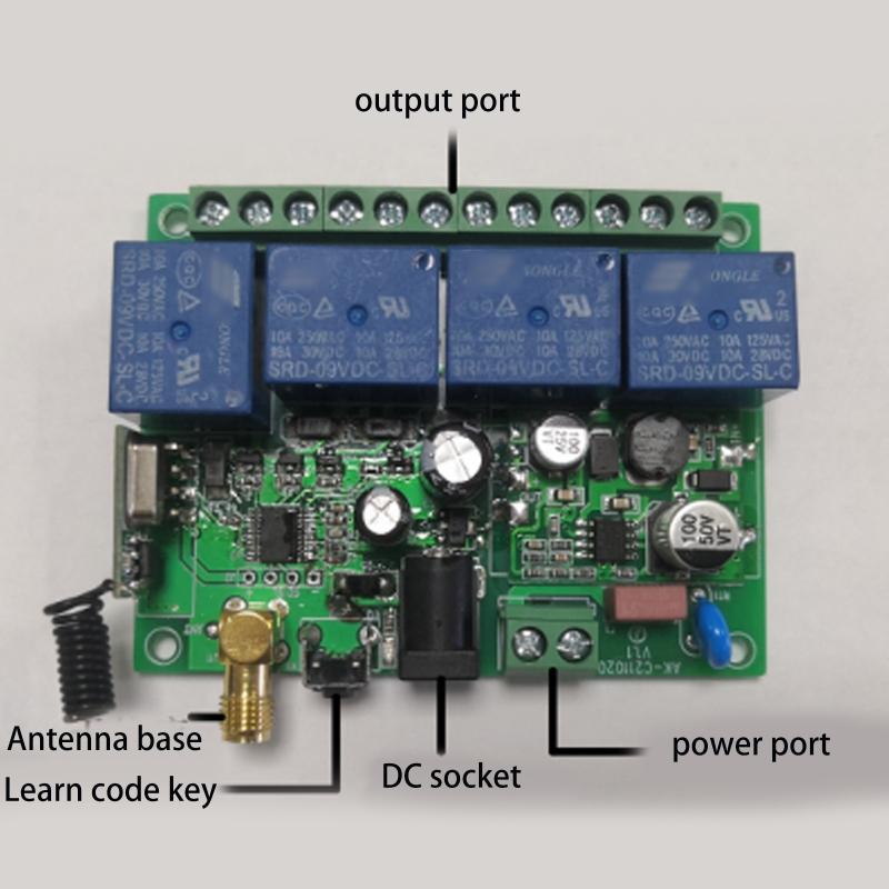 315/433 MHz Industrial Sector DC 12V 4CH RF Wireless Remote Control ...