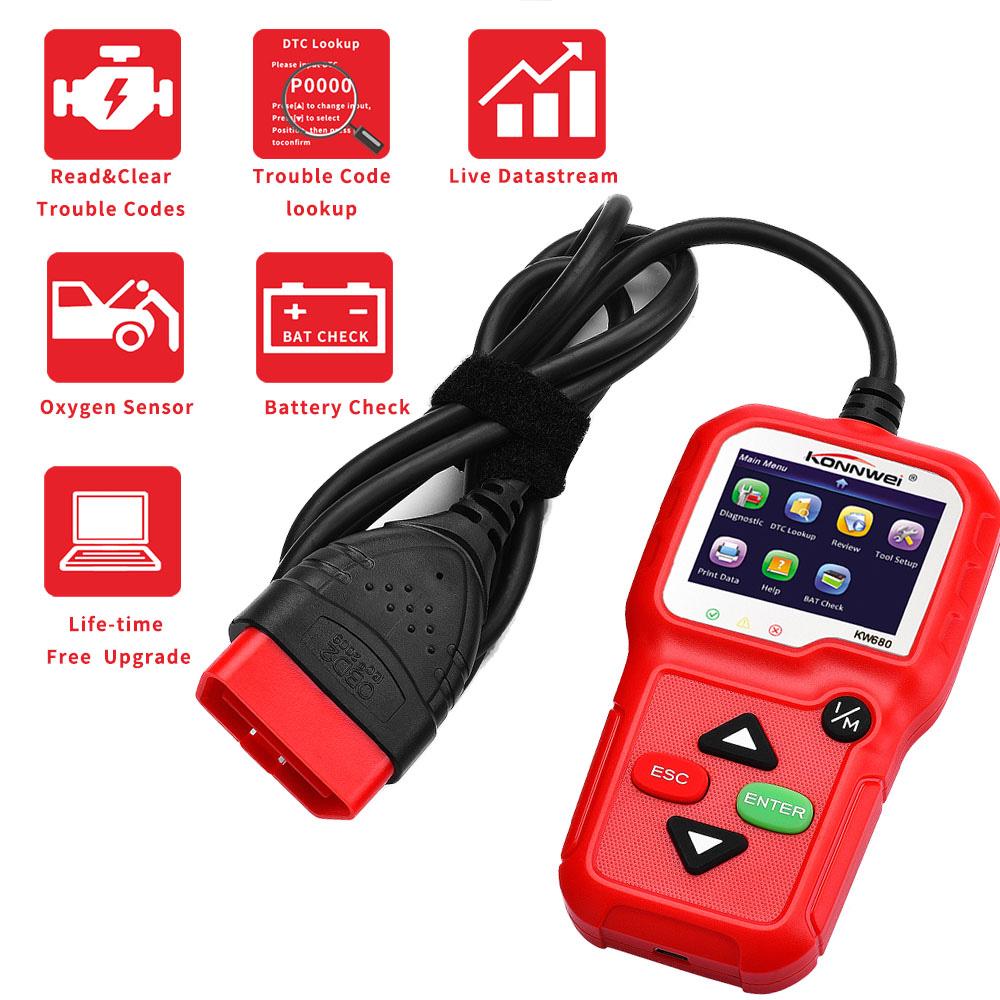 Buy KW680 OBD2 CAN BUS Code Reader Scanner OBDII Auto Detector Scanner ...
