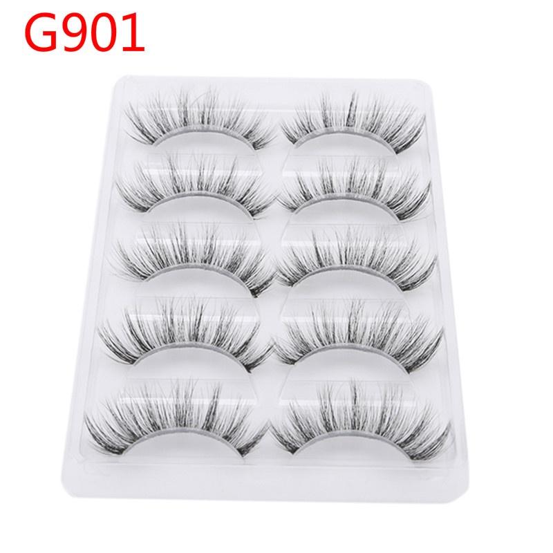 5 Pairs 3d Eyelashes Full Strip Lashes False Natural Long Thick Soft ...
