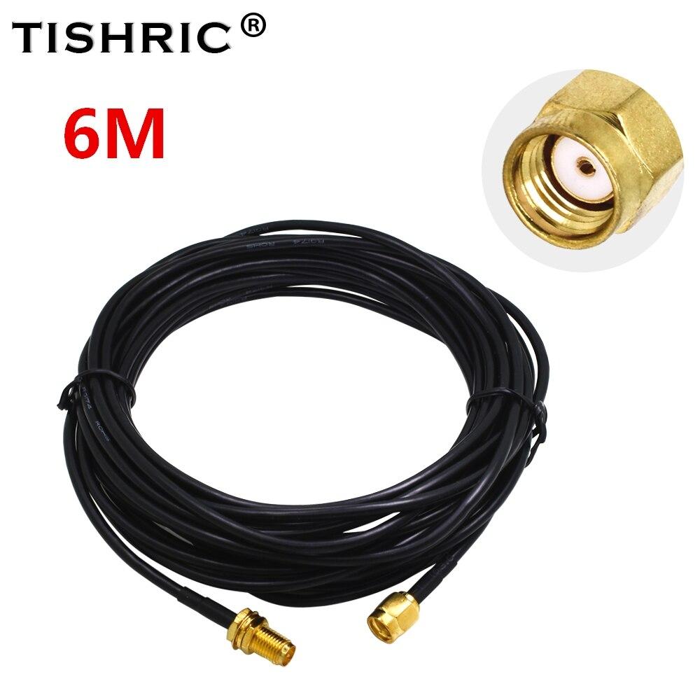 Cheap TISHRIC 6M RP-SMA Extension Cable RG174 SMA Copper Feeder Wire For Coax Coaxial WiFi ...