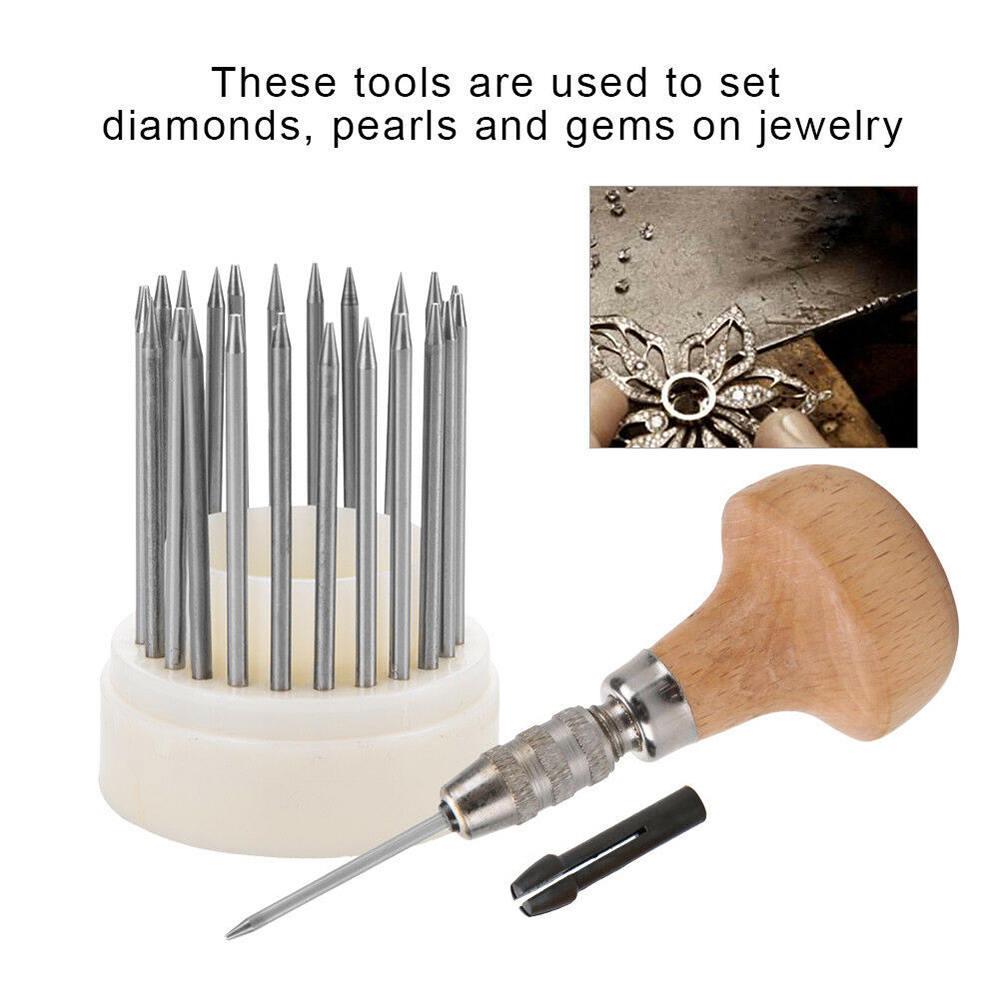 23Pcs Beading Tools Set Graver Beader for Diamond Stone Setting and ...