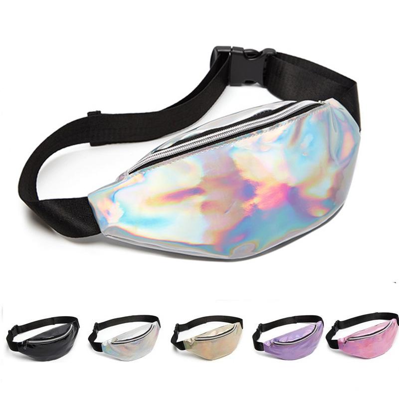 Buy 2019 Fashion Girls Chest Fanny Pack PVC Bags Belt Laser Waist Packs ...