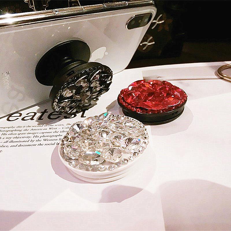Buy Round Phone Stand Rhinestone Support Bracket Hand Lazy Flexible ...