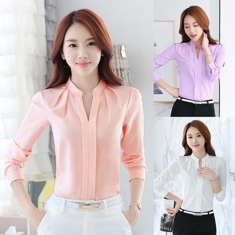 Buy Casual Chiffon Blouse Women Long Sleeve Shirt Autumn Chiffon Women ...