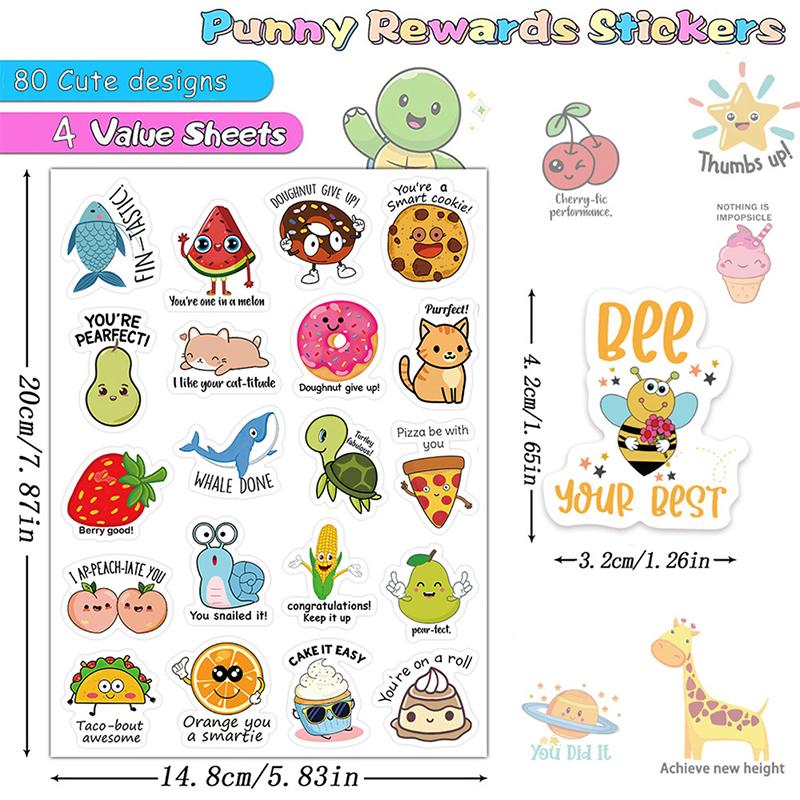 Buy 4Pcs 3D Cartoon Stickers Kids Children Stickers Teachers Reward ...