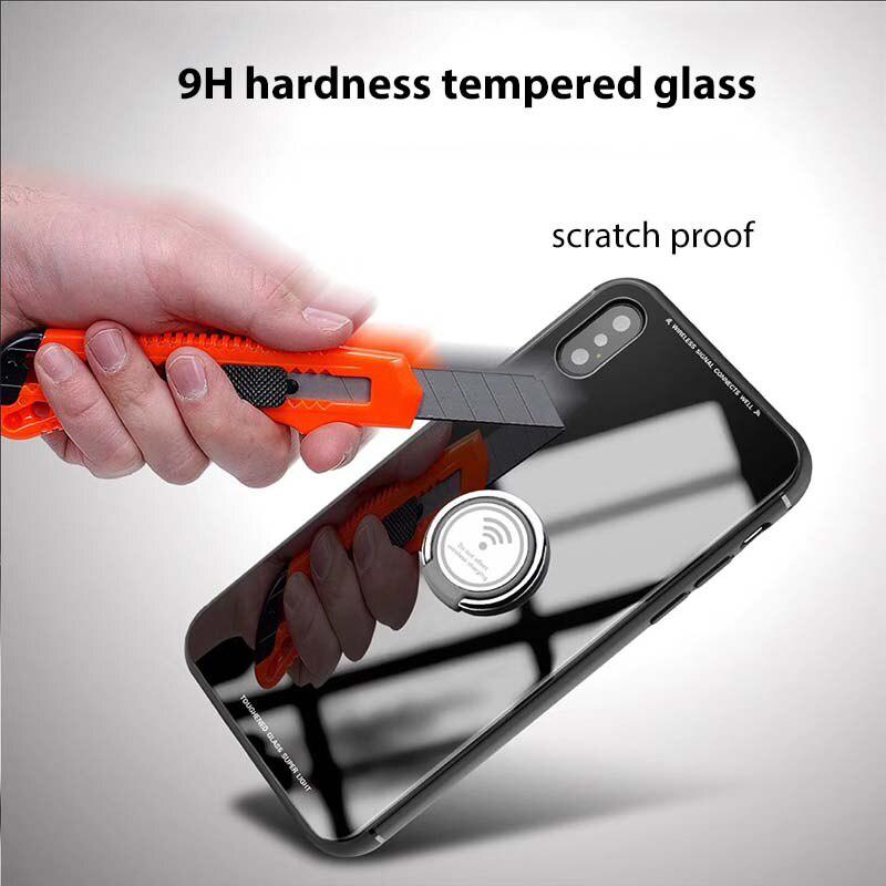 Buy Tempered Glass Phone Case for iPhone X 8 8 7 6 Plus Hard Back Cover ...