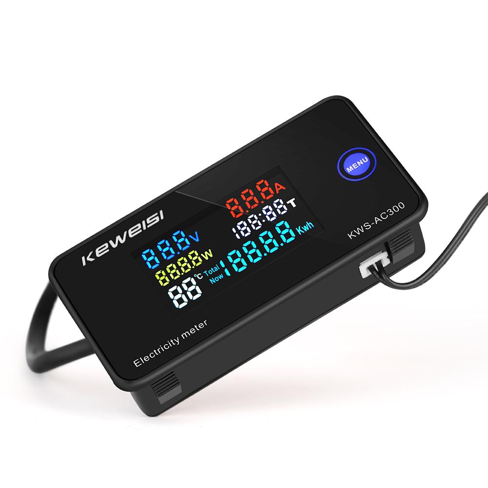 Cheap Digital Electricity Energy Meter AC 50-300V Strong Toughness 6in1 ...