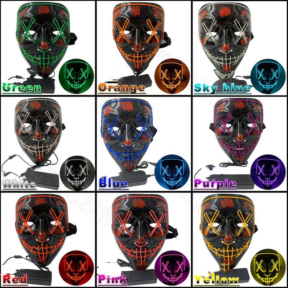 Buy Halloween Decoration LED Mask Light Up Party Neon Mask Cosplay ...