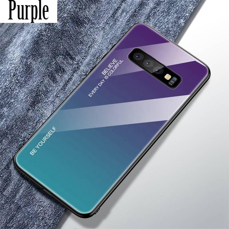 Buy Phone Case Gradient Color Tempered Glass Back Cover Phone Case For ...