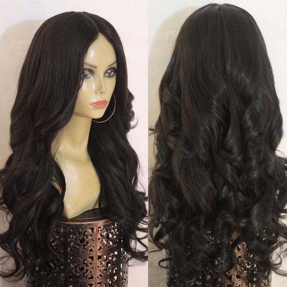 Buy Long Wavy Curly Wig Women Black Deep Wave Silky Fluffy Thick ...